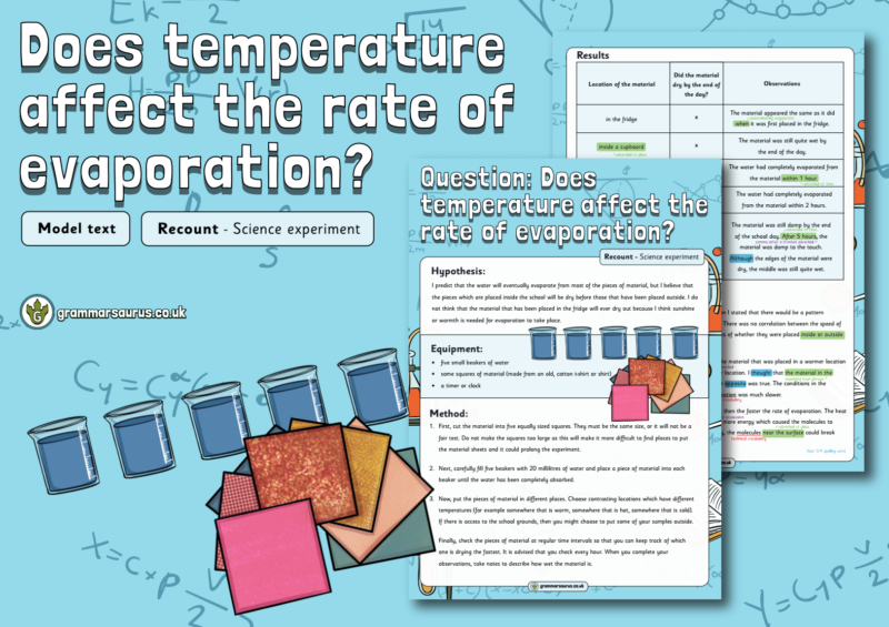 Year 4 Model Text – Science Experiment – Does temperature affect the ...