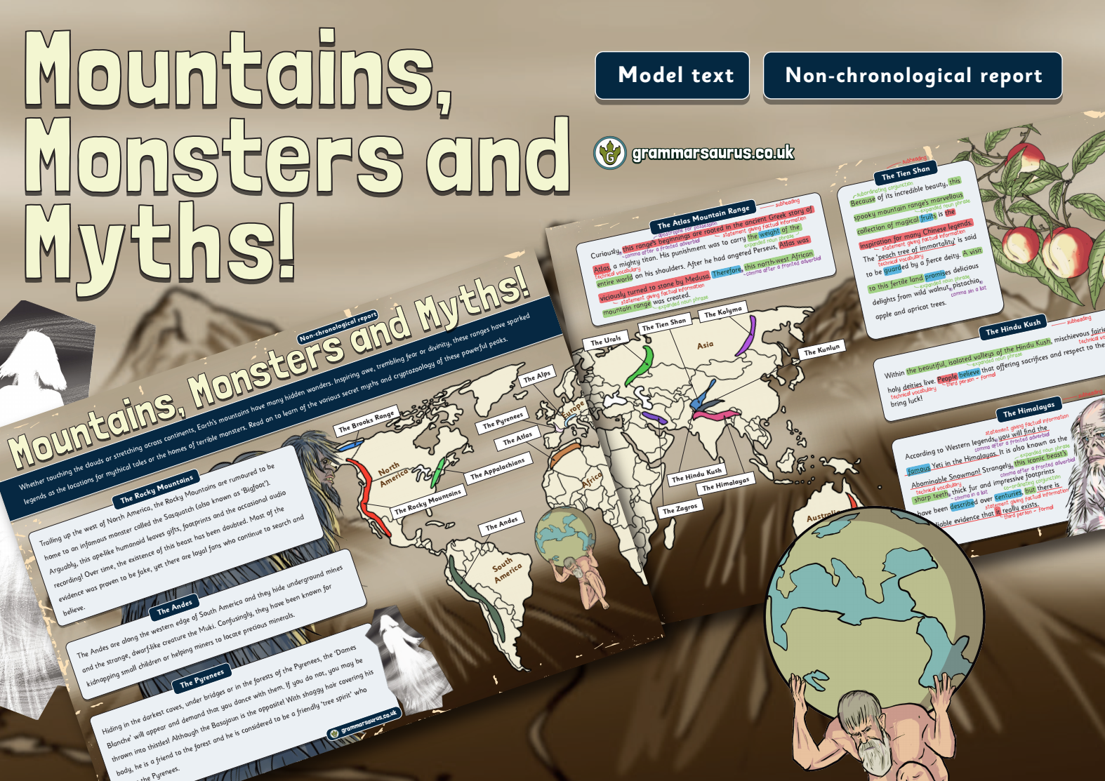 Year 4 Model Text – Non-chronological report – Mountains, Monsters and Myths! - Grammarsaurus