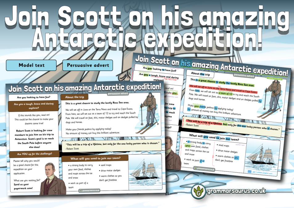 Y1 Persuasive Advert/leaflet - Grammarsaurus