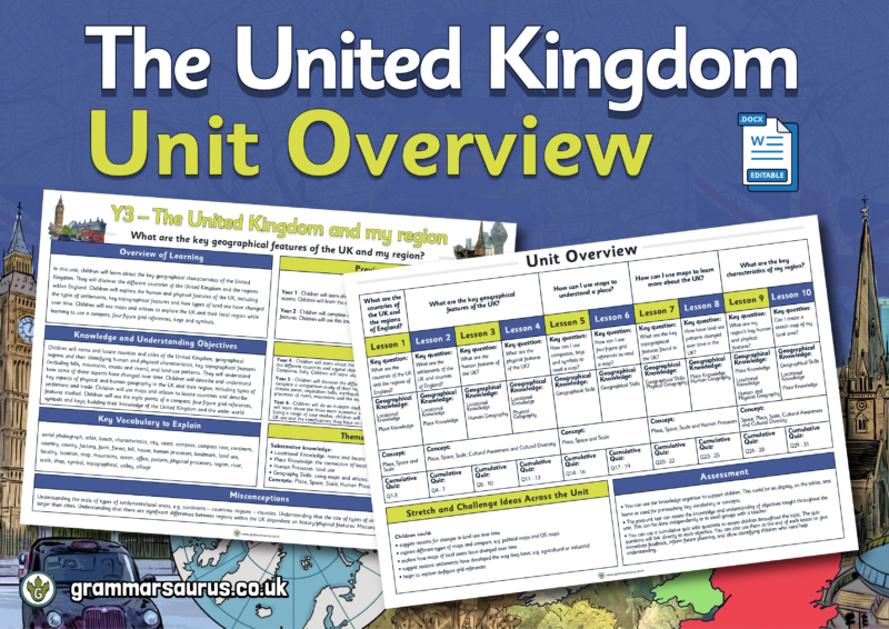 Year 3 Geography - United Kingdom - Unit Overview - Grammarsaurus