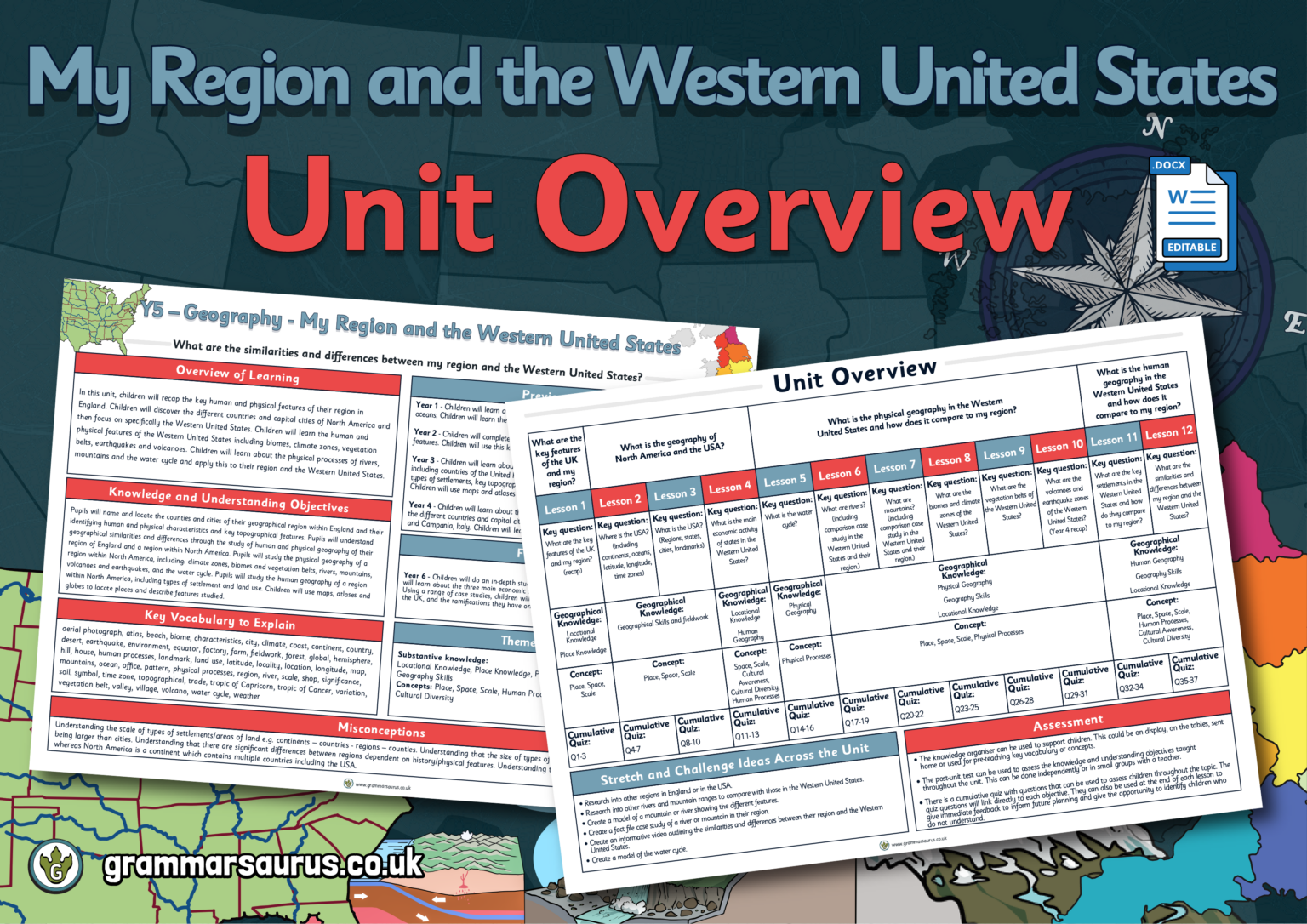 Year 5 Geography - My Region and the Western United States - Unit ...