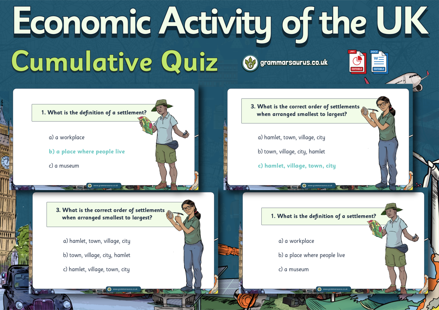 Year 6 Geography - Economic Activity of the UK - Cumulative Quiz ...