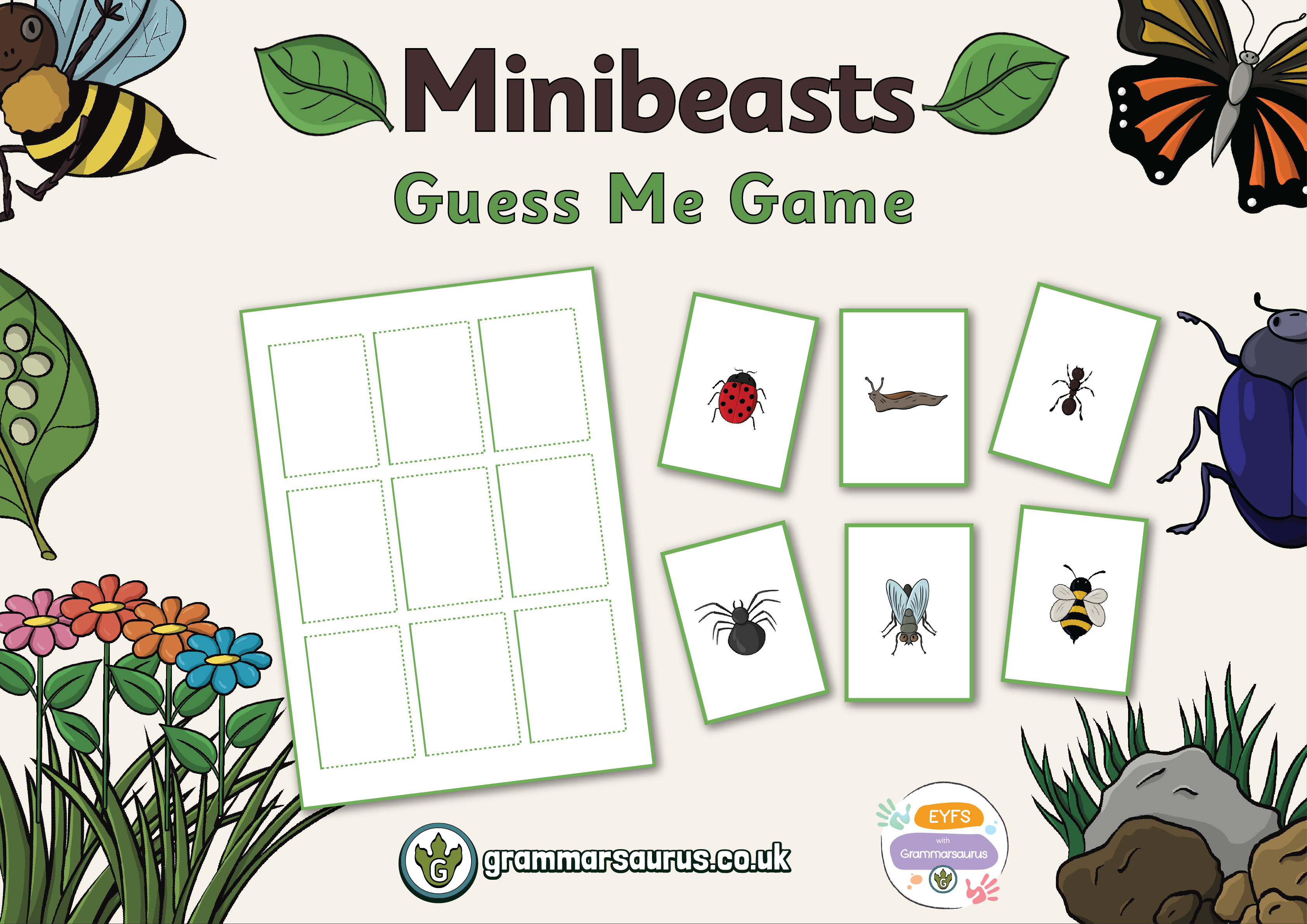 EYFS - Minibeasts Guess Me Game - Grammarsaurus