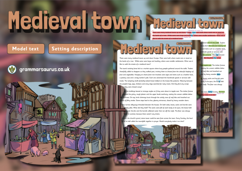 Year 2 Model Text – Setting description – Medieval Town - Grammarsaurus
