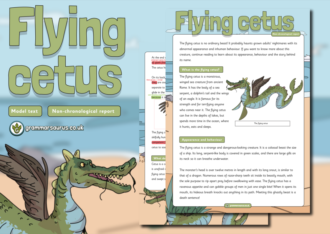 Year 4 Model Text – Non-chronological report – Flying Cetus - Grammarsaurus