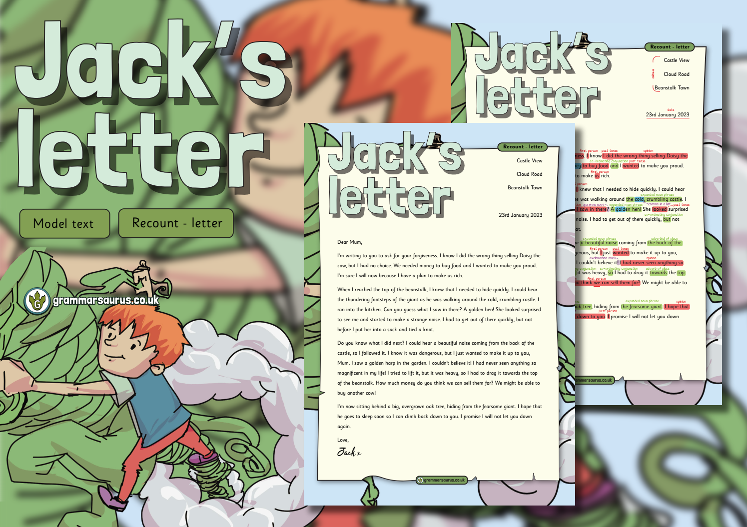 Year 2 Model Text – Recount – Letter – Jack's Letter - Grammarsaurus