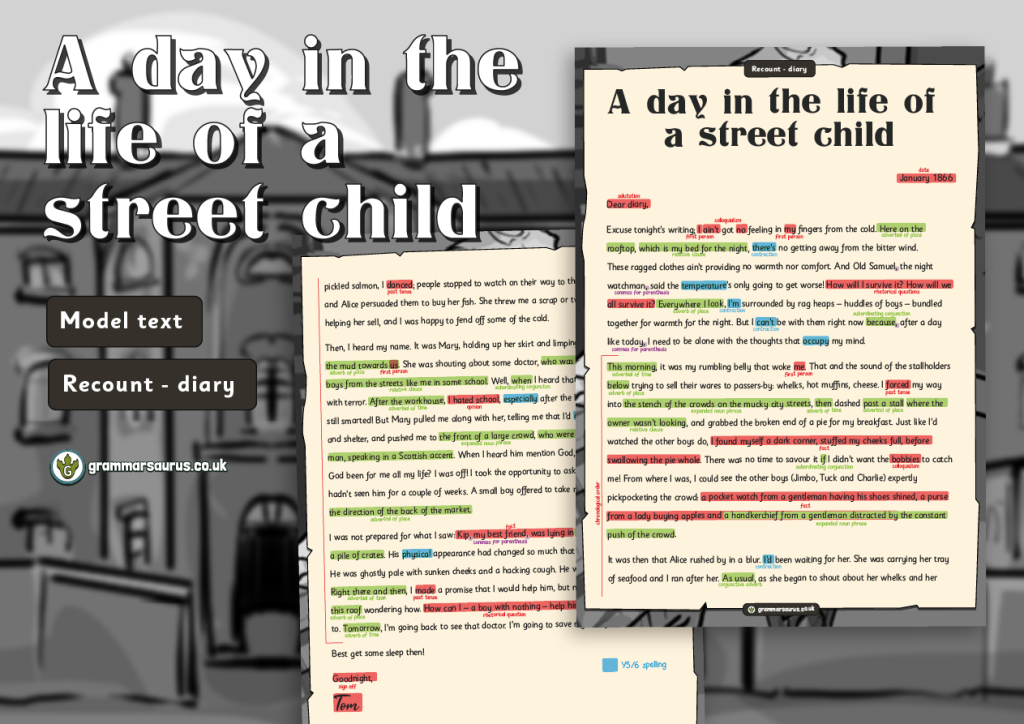 Year 5 Model Text – Diary entry – A day in the life of a street child ...