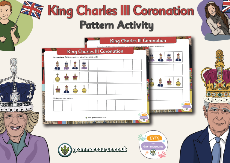 EYFS King Charles III Coronation – Pattern Activity - Grammarsaurus