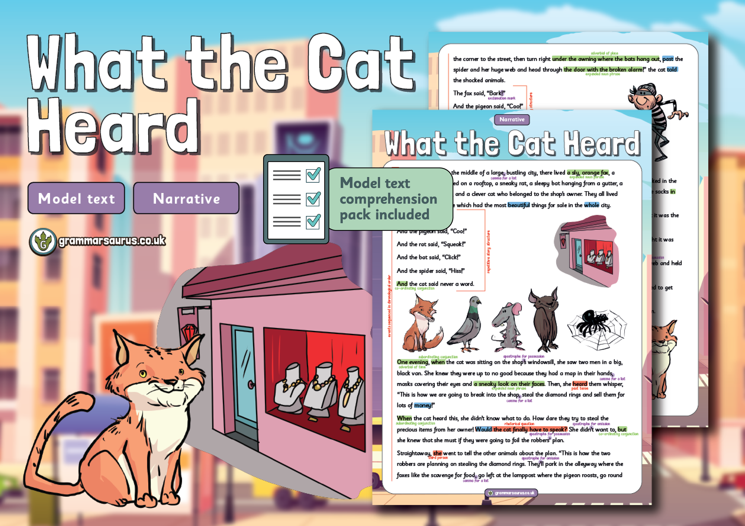 Year 2 Model Text – Narrative – What the Cat Heard - Grammarsaurus