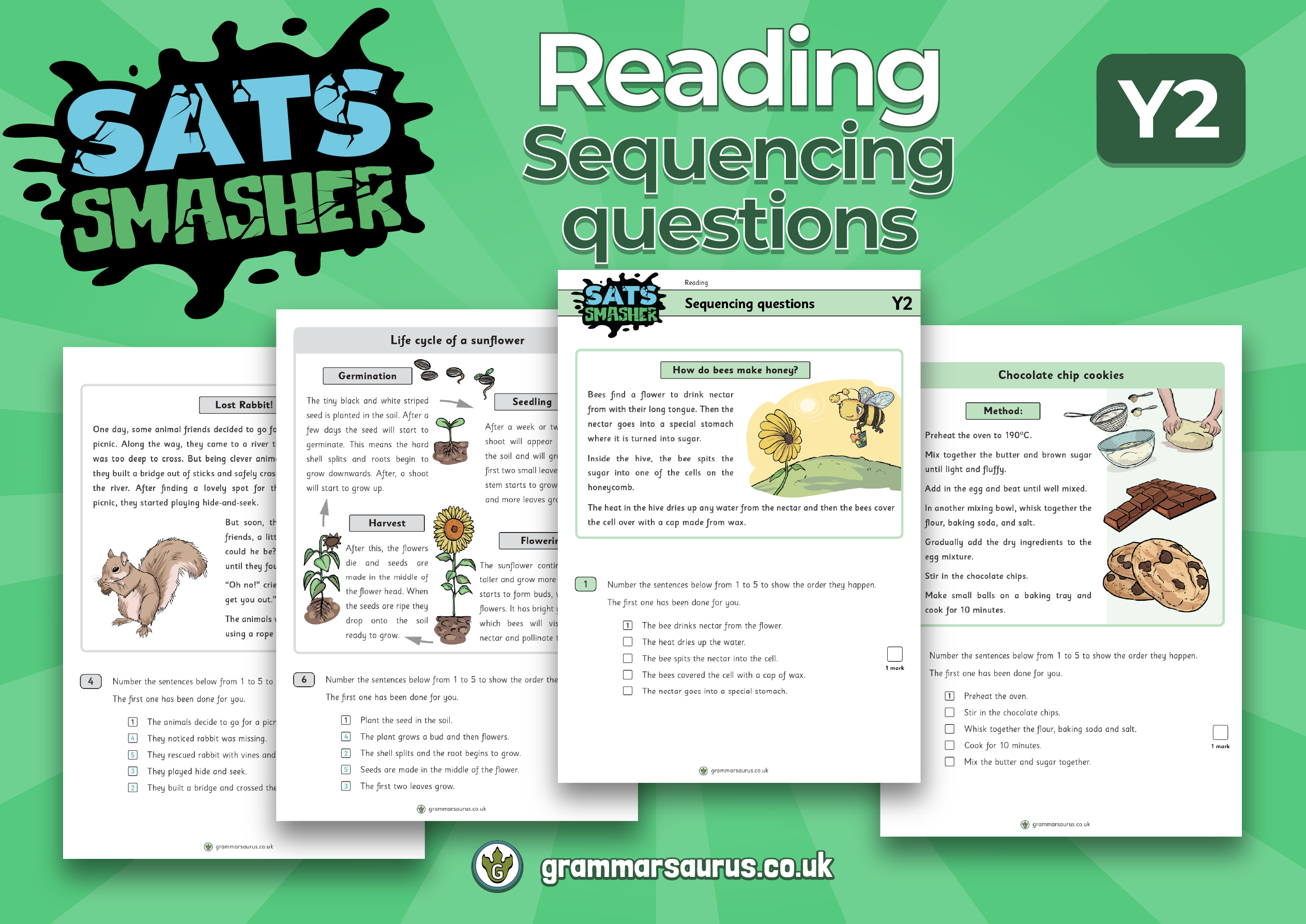 Y2 SATs Smasher (Reading): Sequencing questions - Grammarsaurus