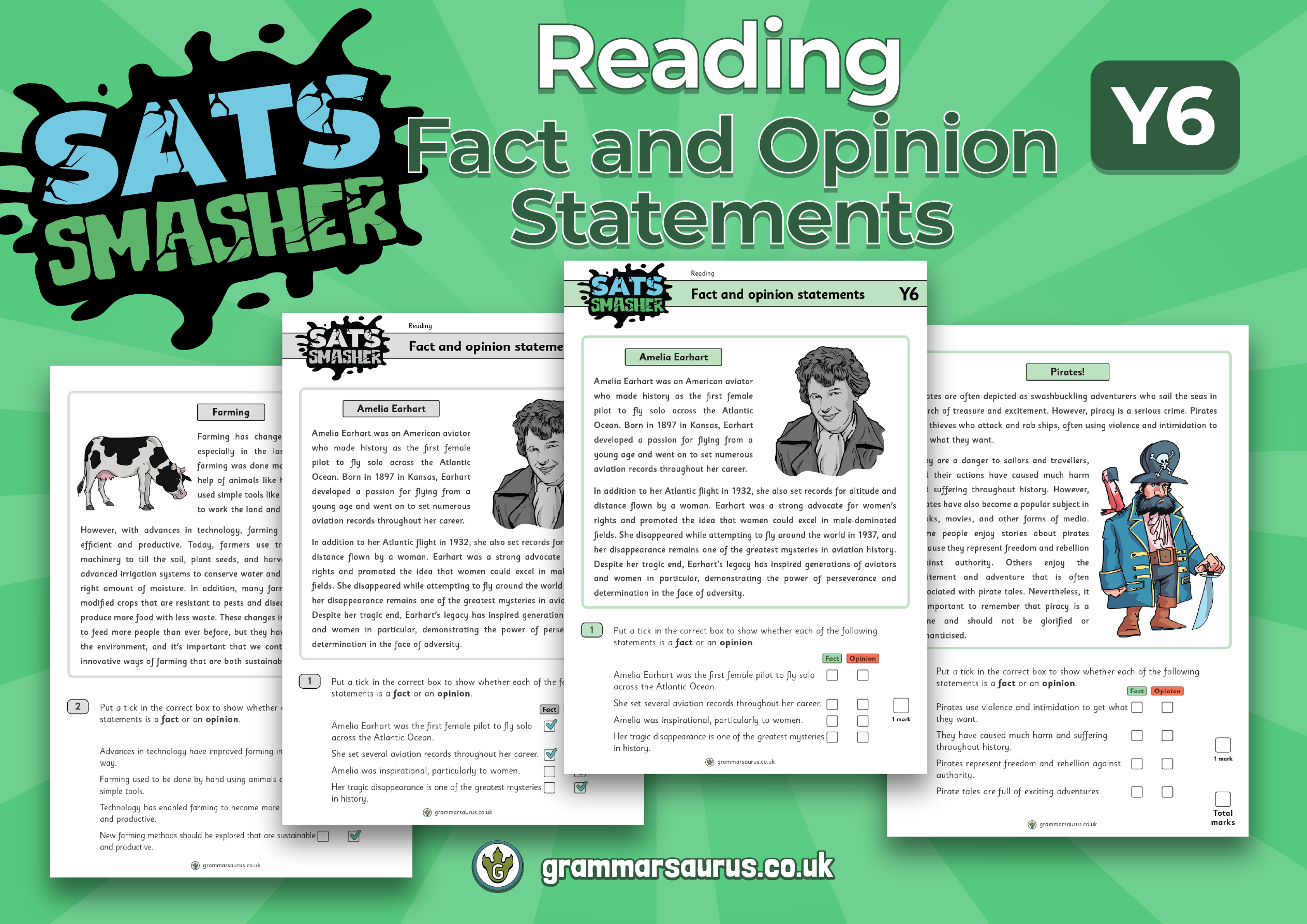 Y6 SATs Smasher (Reading): Fact and Opinion Statements - Grammarsaurus