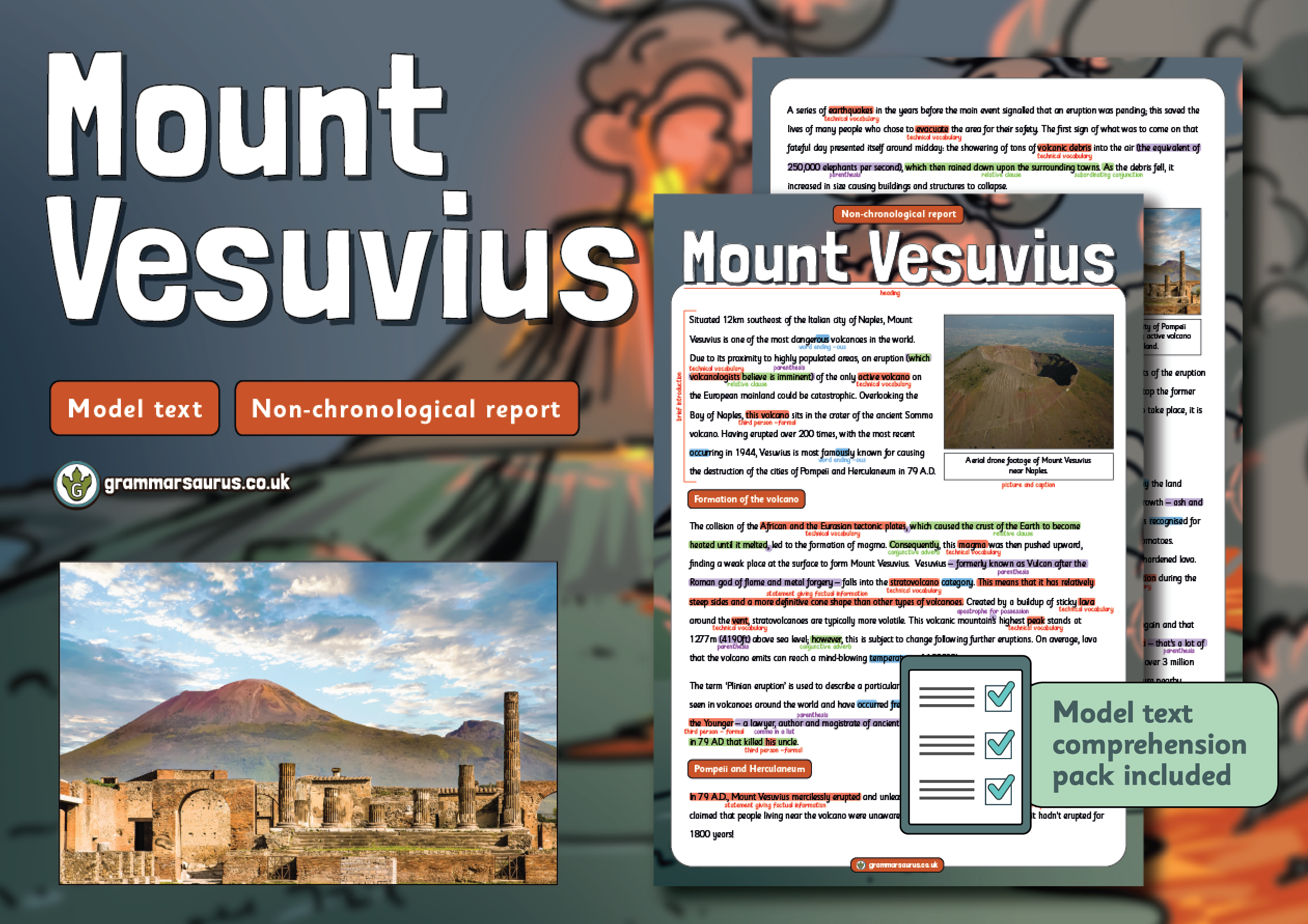 Year 5 Model Text – Non-chronological report - Mount Vesuvius ...