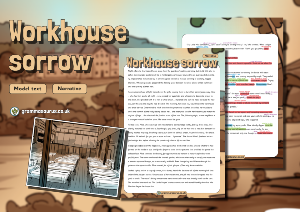 Year 5 Model Text Narrative Workhouse Sorrow Gbsct P5 Grade 4 And 4th Class Grammarsaurus