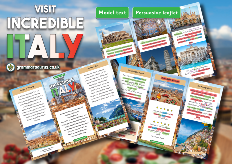 Year 4 Model Text – Persuasive leaflet – Visit Incredible Italy ...