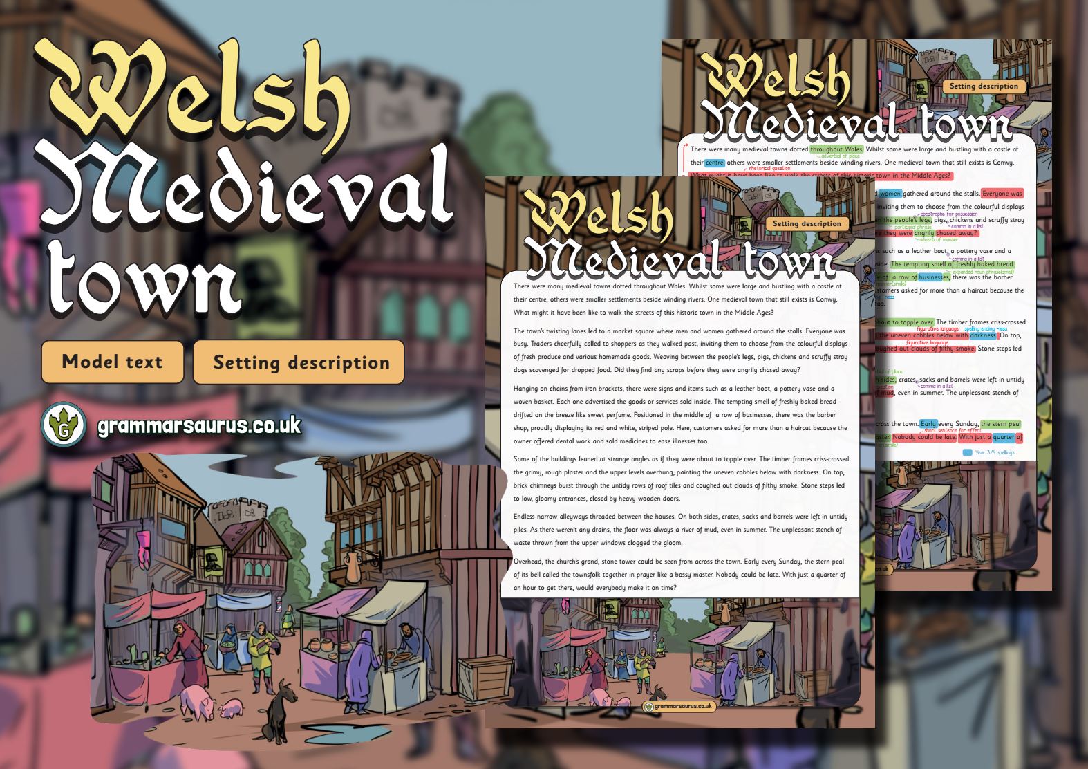 Year 3 Model Text – Setting description – Welsh Medieval Town ...