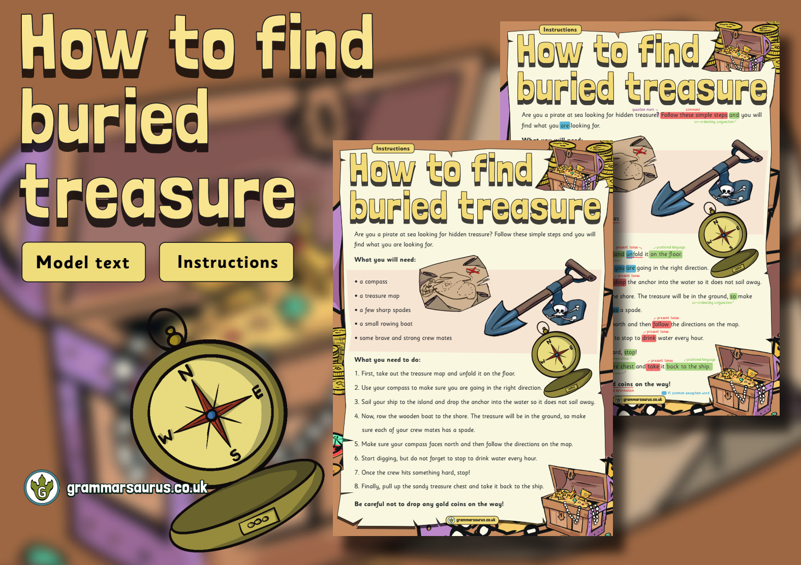 Year 1 Model Text – Instructions – How to find buried treasure ...