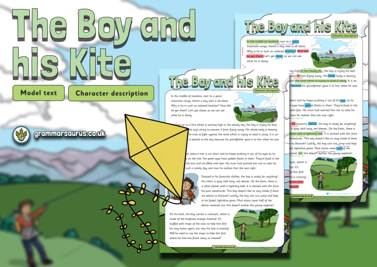 Year 2 Model Text – Character description – The Boy and his Kite ...