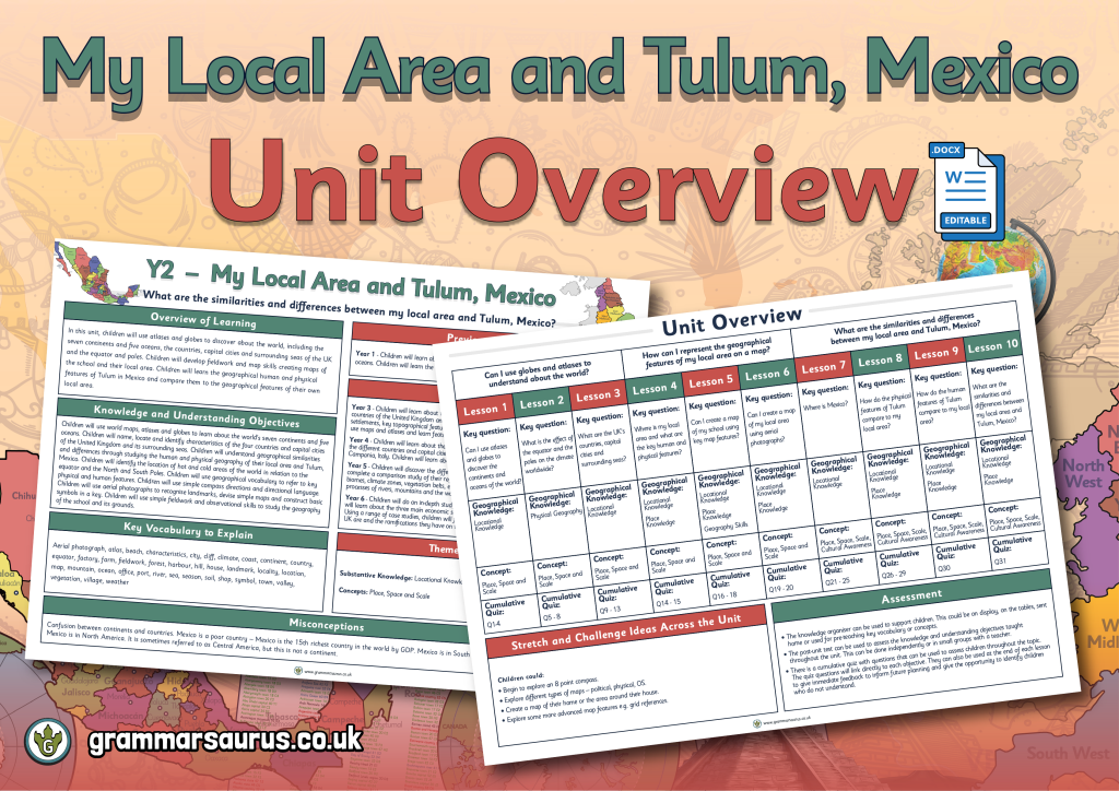 Year 2 - My Local Area and Tulum, Mexico - Page 2 of 2 - Grammarsaurus