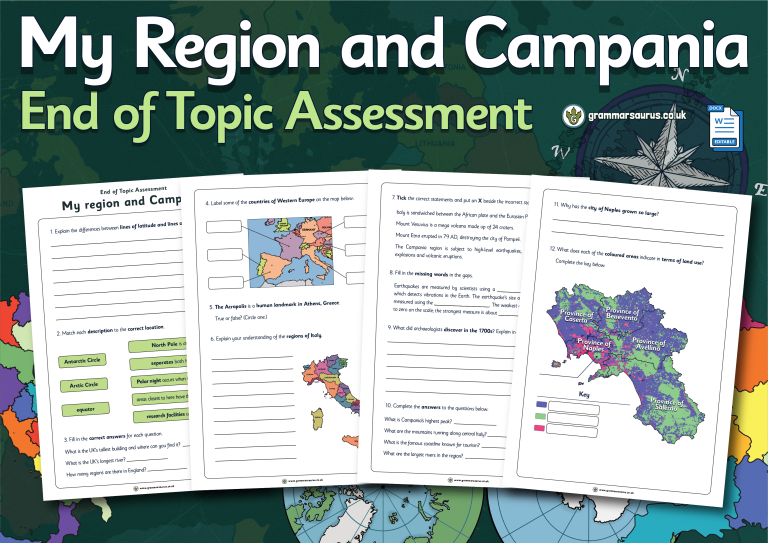Year 4 Geography - My Region and Campania - End of Topic Assessment ...