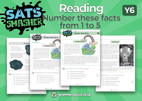 Y6 SATs Smasher (Reading): Number these facts from 1 to 5 - Grammarsaurus