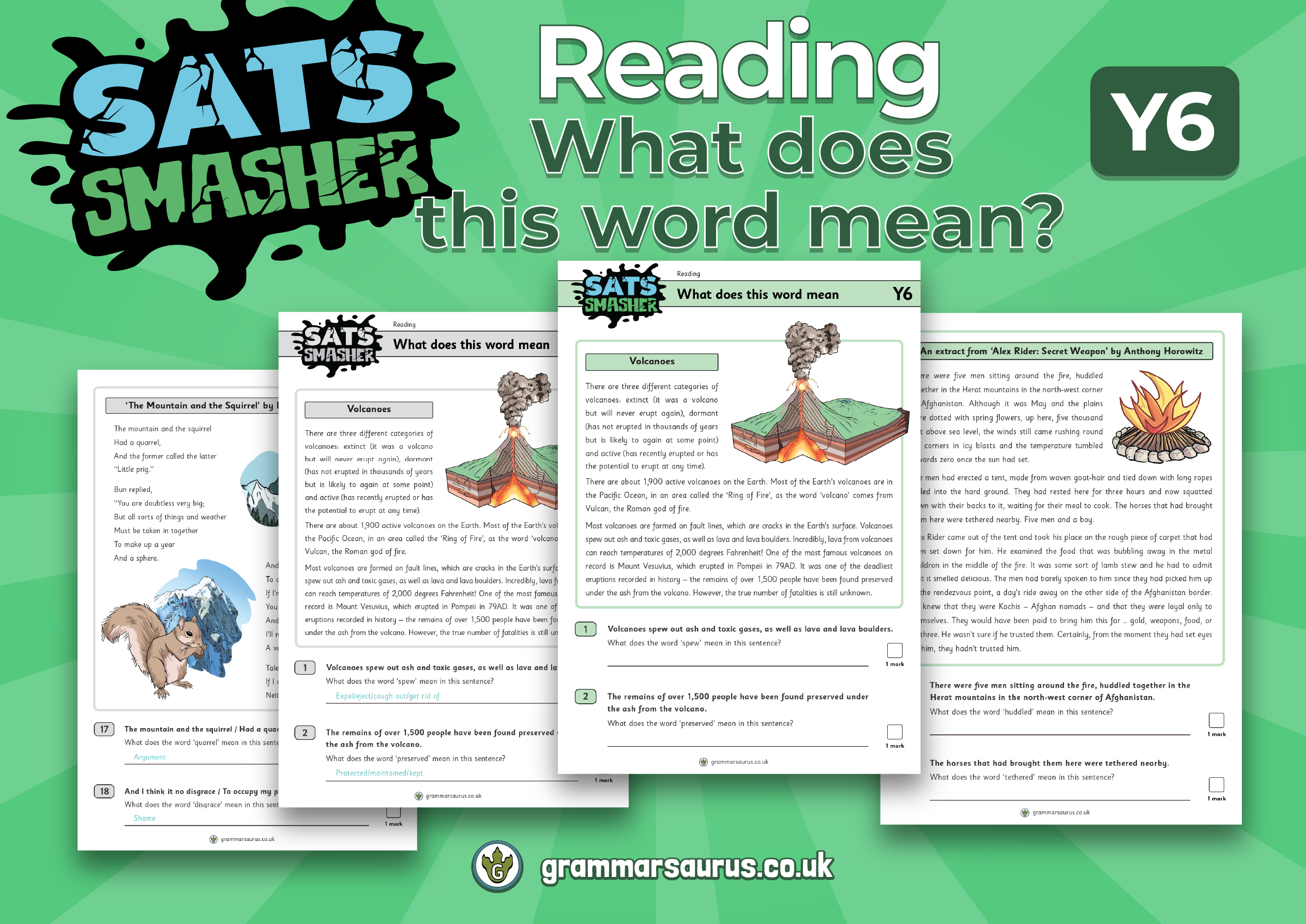Y6 SATs Smasher (Reading): What does this word mean? - Grammarsaurus