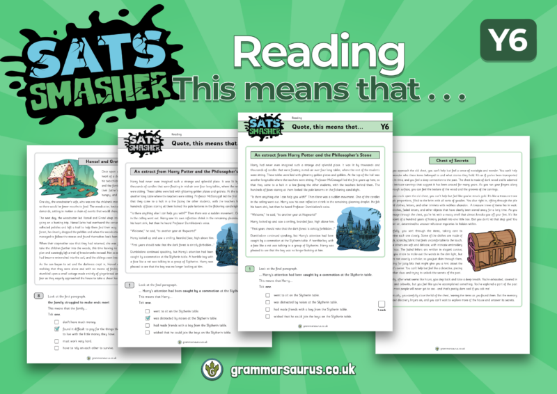 Y6 SATs Smasher (Reading): This means that... - Grammarsaurus