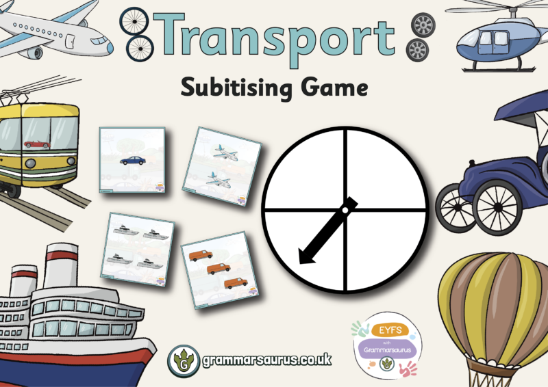 EYFS Transport – Subitising Game - Grammarsaurus