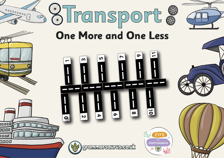 EYFS Transport – One More and One Less - Grammarsaurus