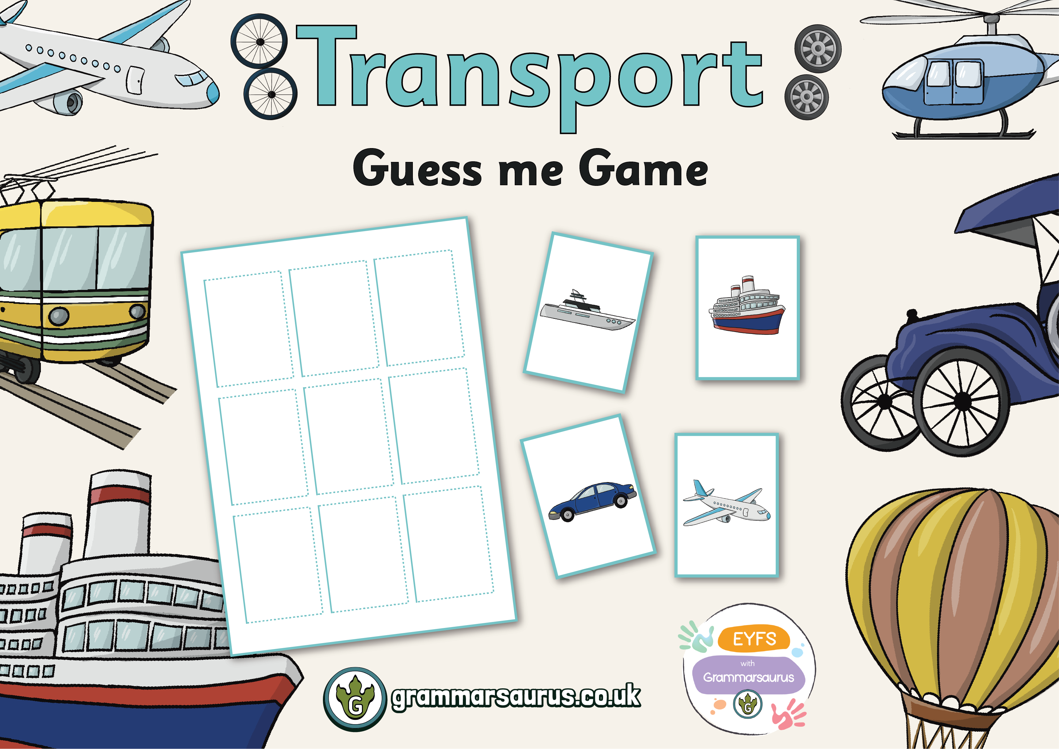 EYFS Transport – Guess Me Game - Grammarsaurus