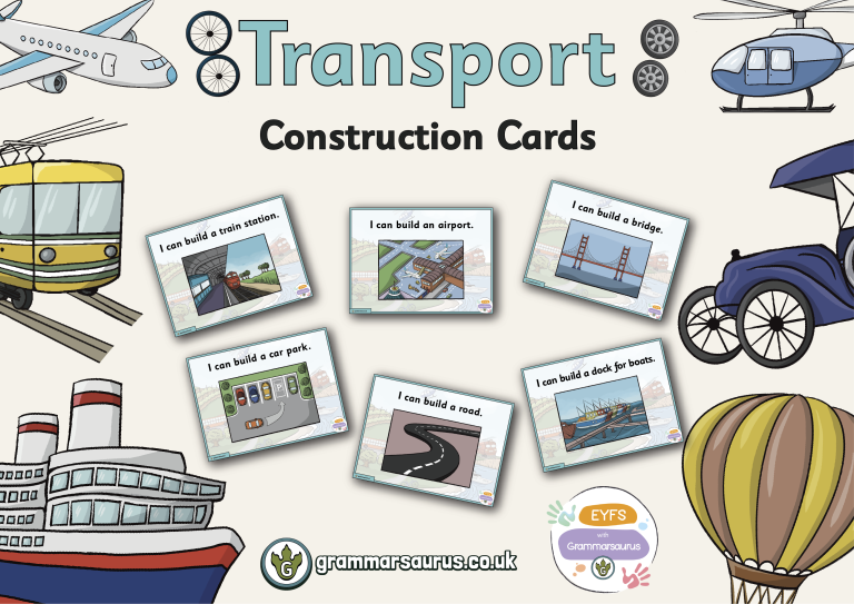 EYFS Transport – Construction Cards - Grammarsaurus