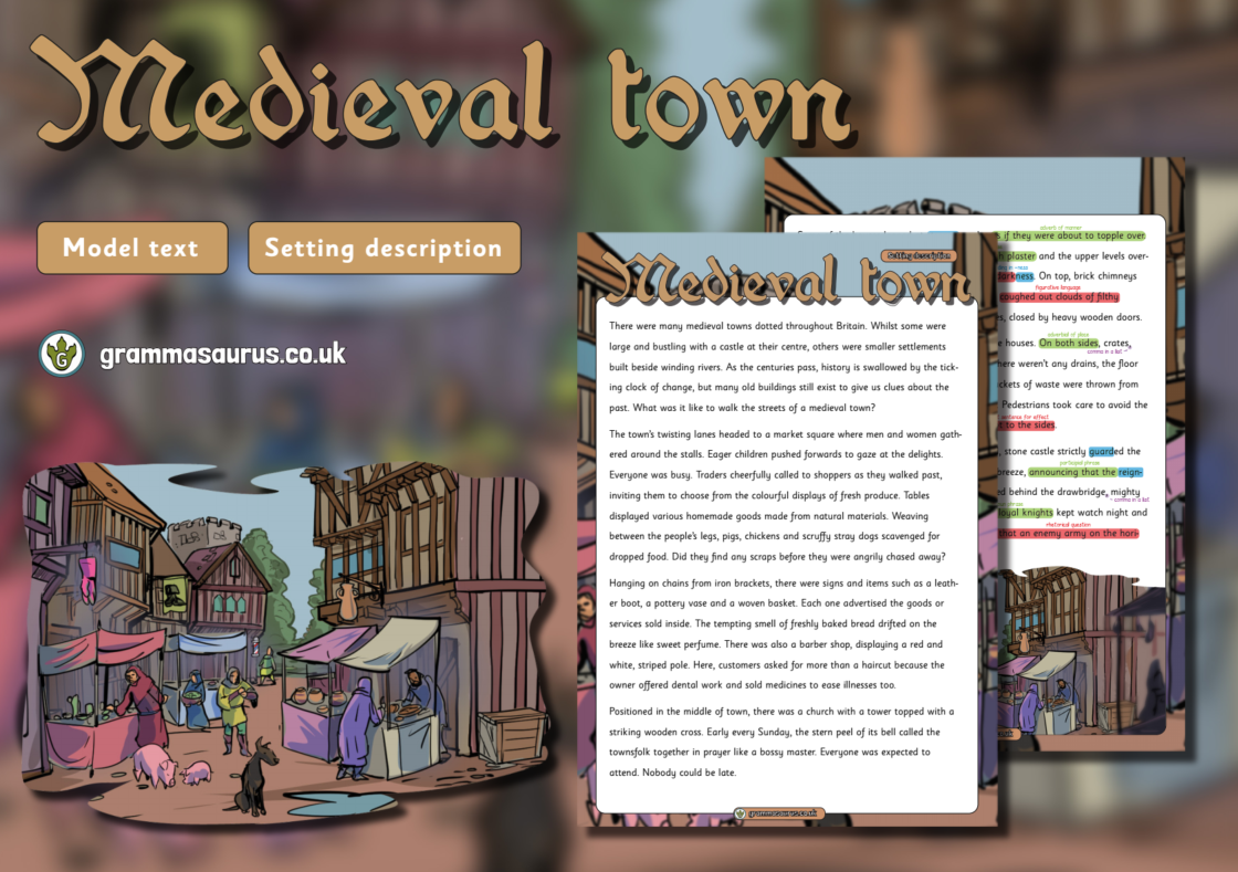 Year 4 Model Text – Setting description – Medieval Town - Grammarsaurus