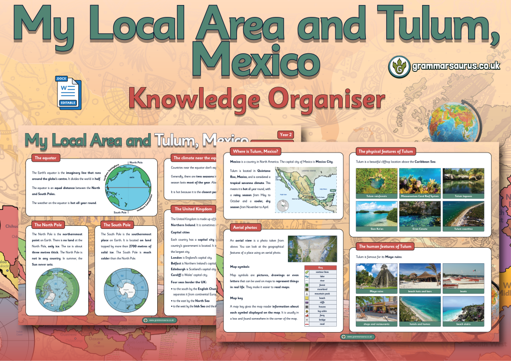 Year 2 - My Local Area and Tulum, Mexico - Page 2 of 2 - Grammarsaurus