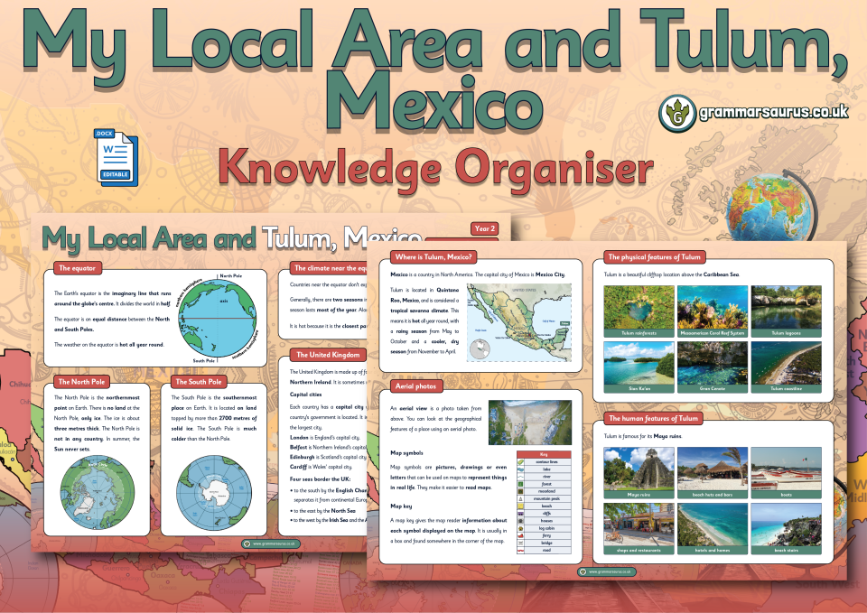 Year 2 - My Local Area and Tulum, Mexico - Page 2 of 2 - Grammarsaurus