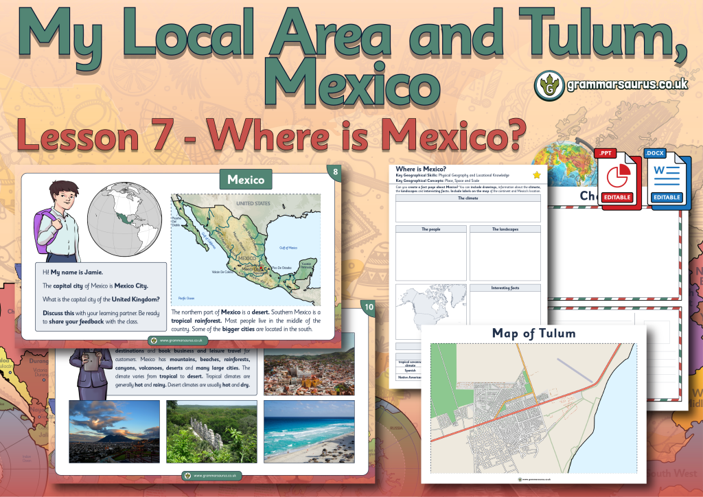 Year 2 Geography - My Local Area and Tulum, Mexico - Where is Mexico ...