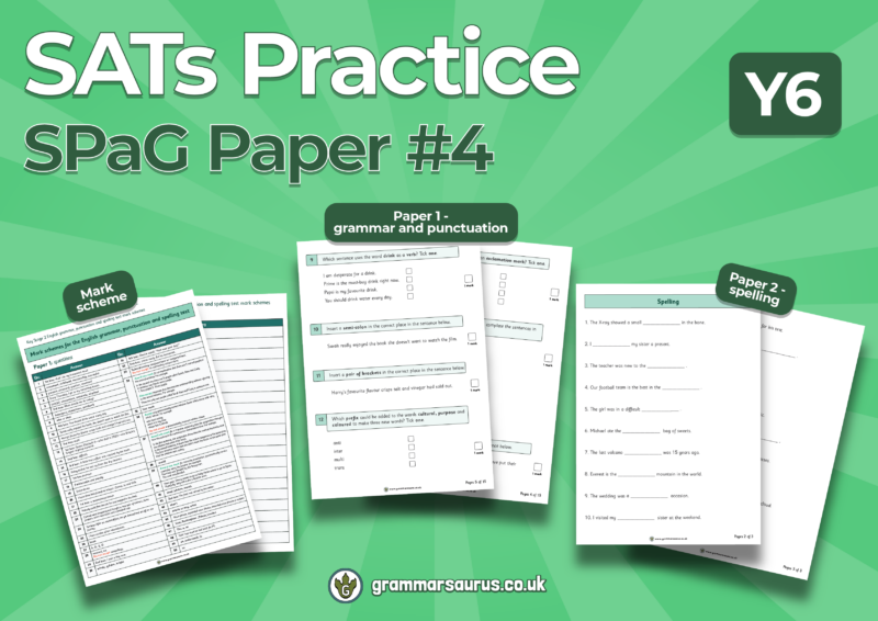 Year 6 SATs Practice - SPaG Paper 4 - Grammarsaurus