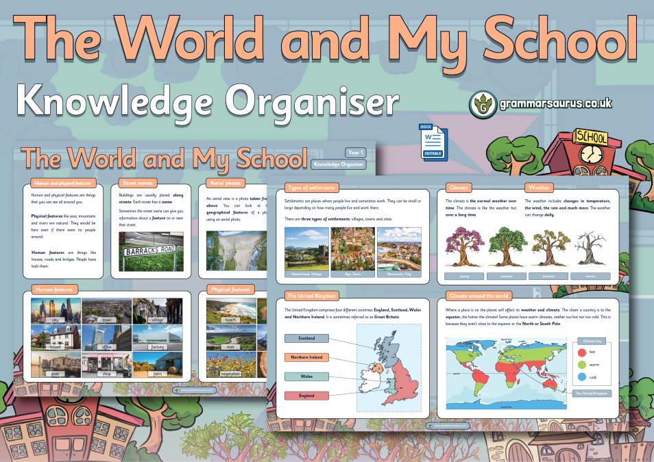 Year 1 - The World and My School - Grammarsaurus