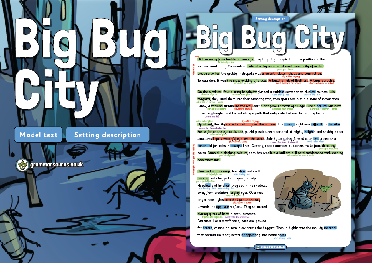 Year 4 Model Text – Setting description – Big Bug City - Grammarsaurus
