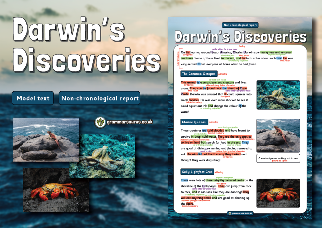 Year 1 Model Text – Non-chronological report – Darwin's Discoveries ...