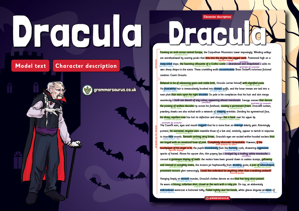 Year 5 Model Text – Character description – Dracula - Grammarsaurus