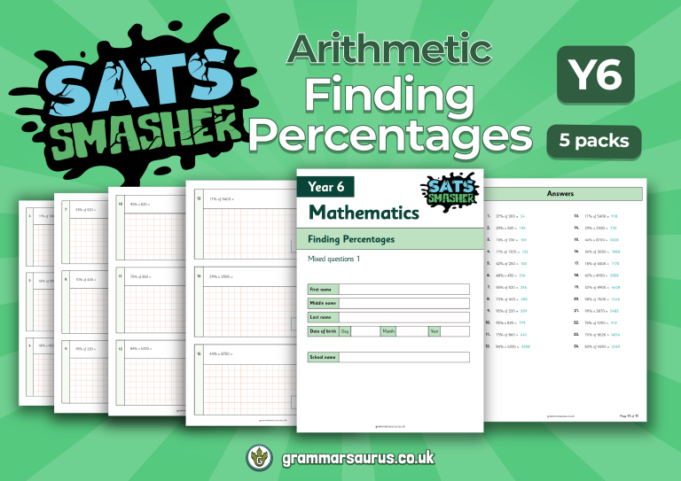 Y6 SATs Smasher (Maths): Finding Percentages Arithmetic – Practice ...