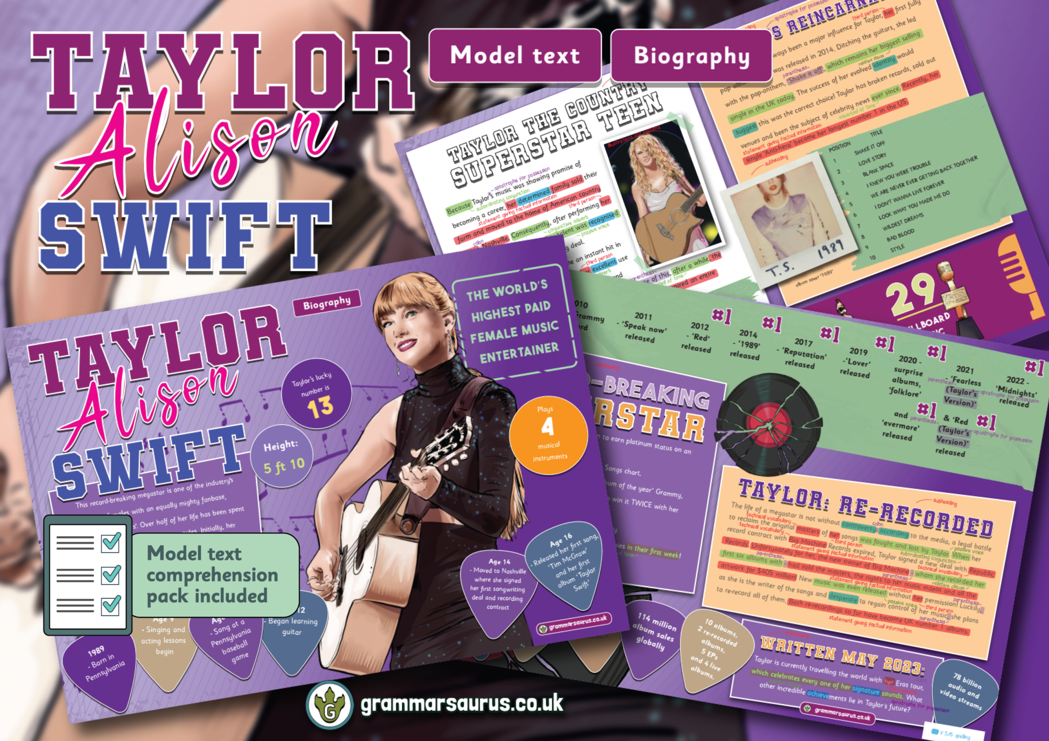 Year 6 Model Text – Biography – Taylor Alison Swift - Grammarsaurus