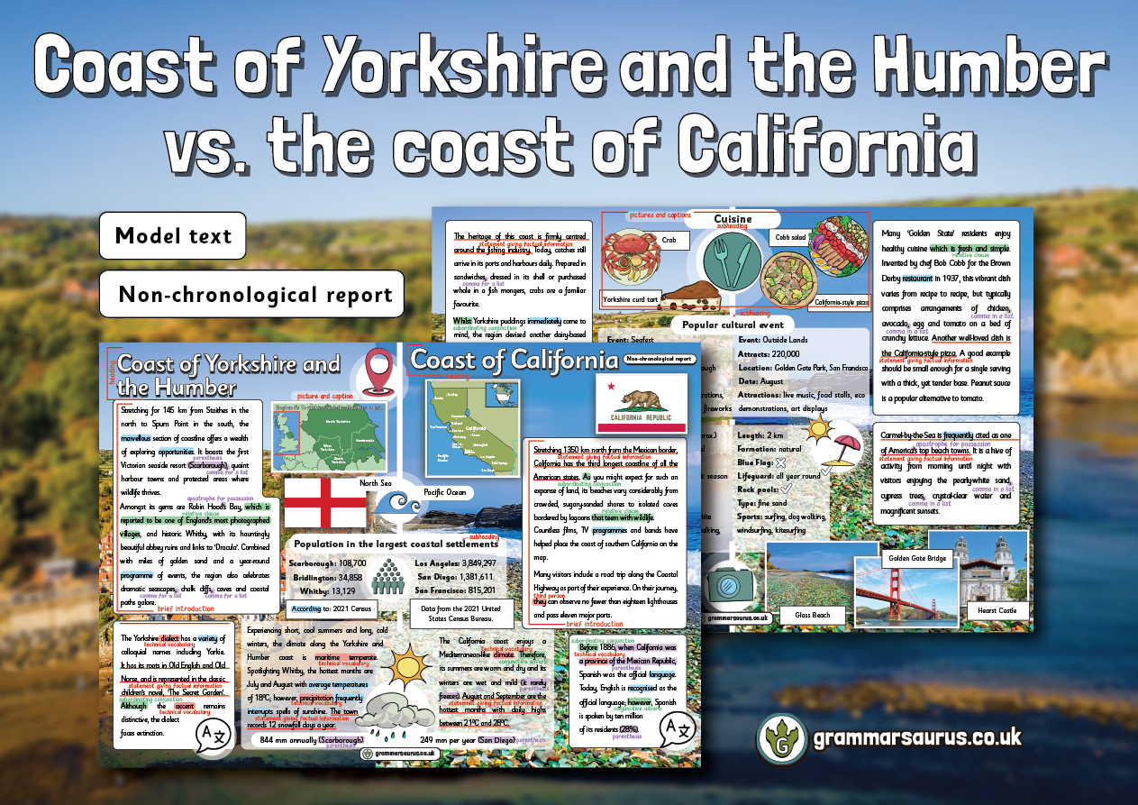 Year 5 Model Text – Non-chronological report – Coast of Yorkshire and ...