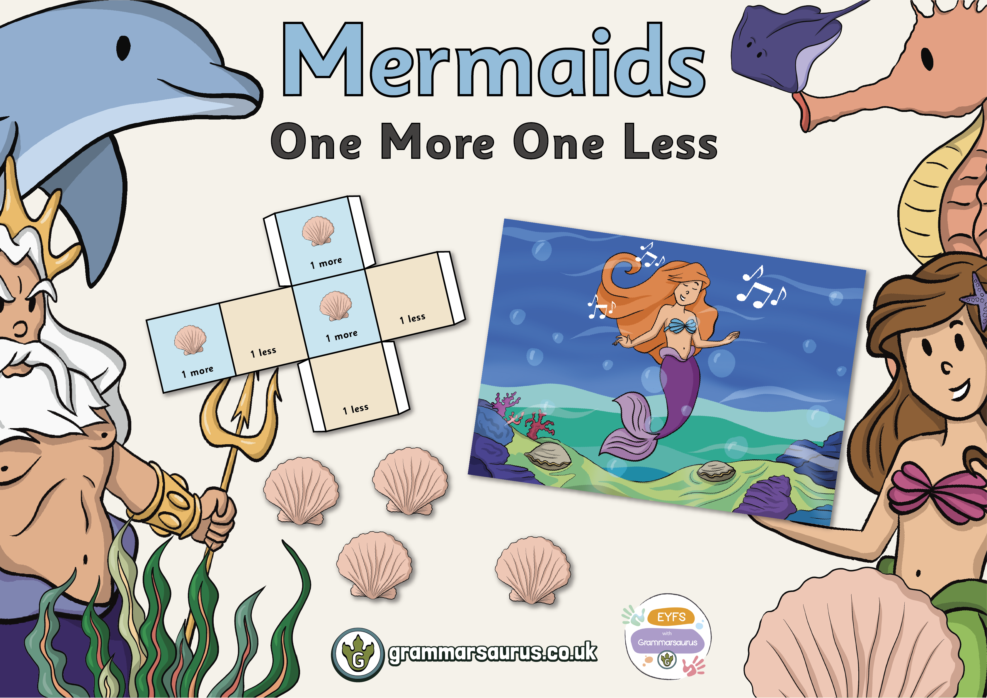 EYFS Mermaids – One More One Less - Grammarsaurus