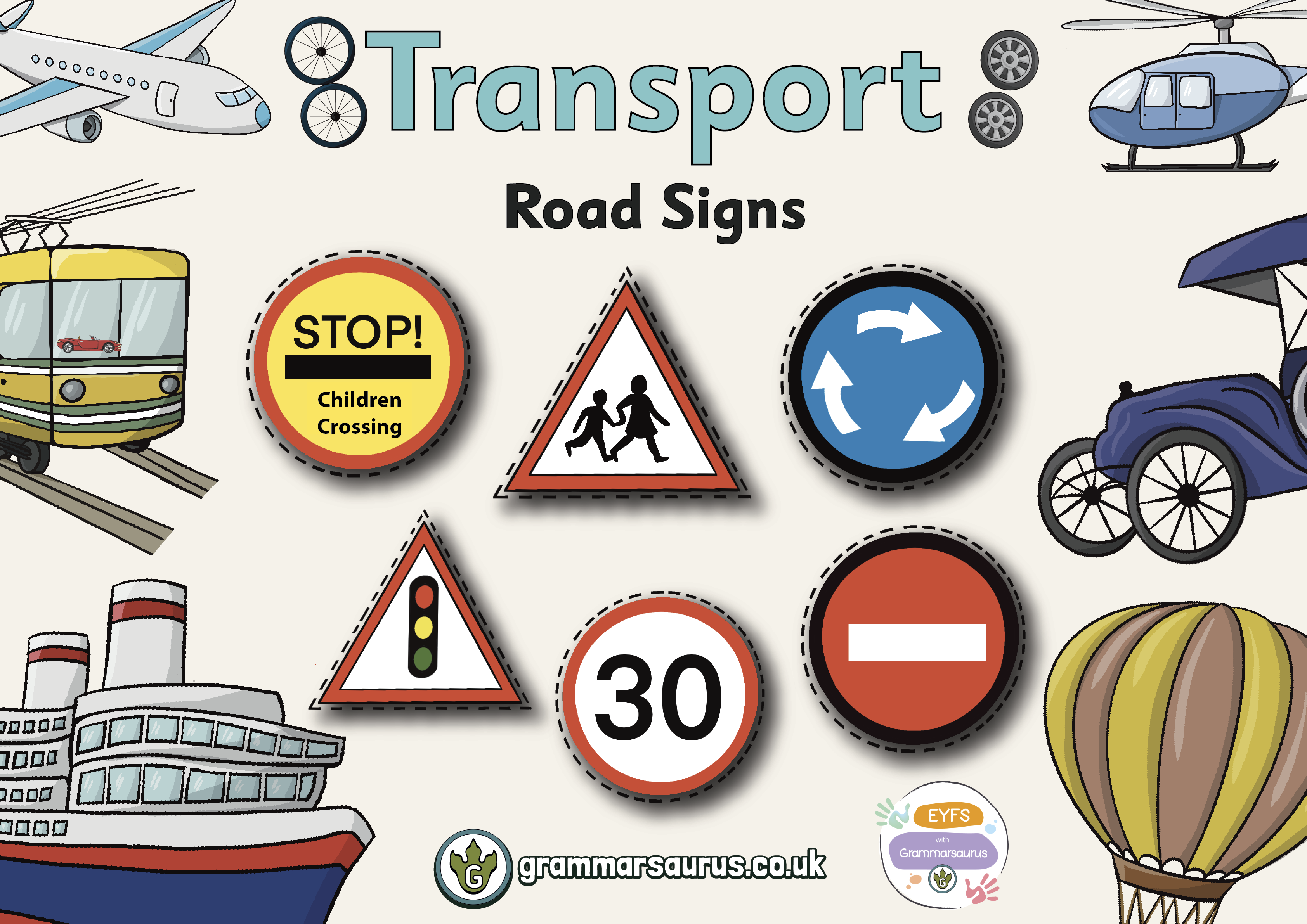 EYFS Transport – Road Signs - Grammarsaurus