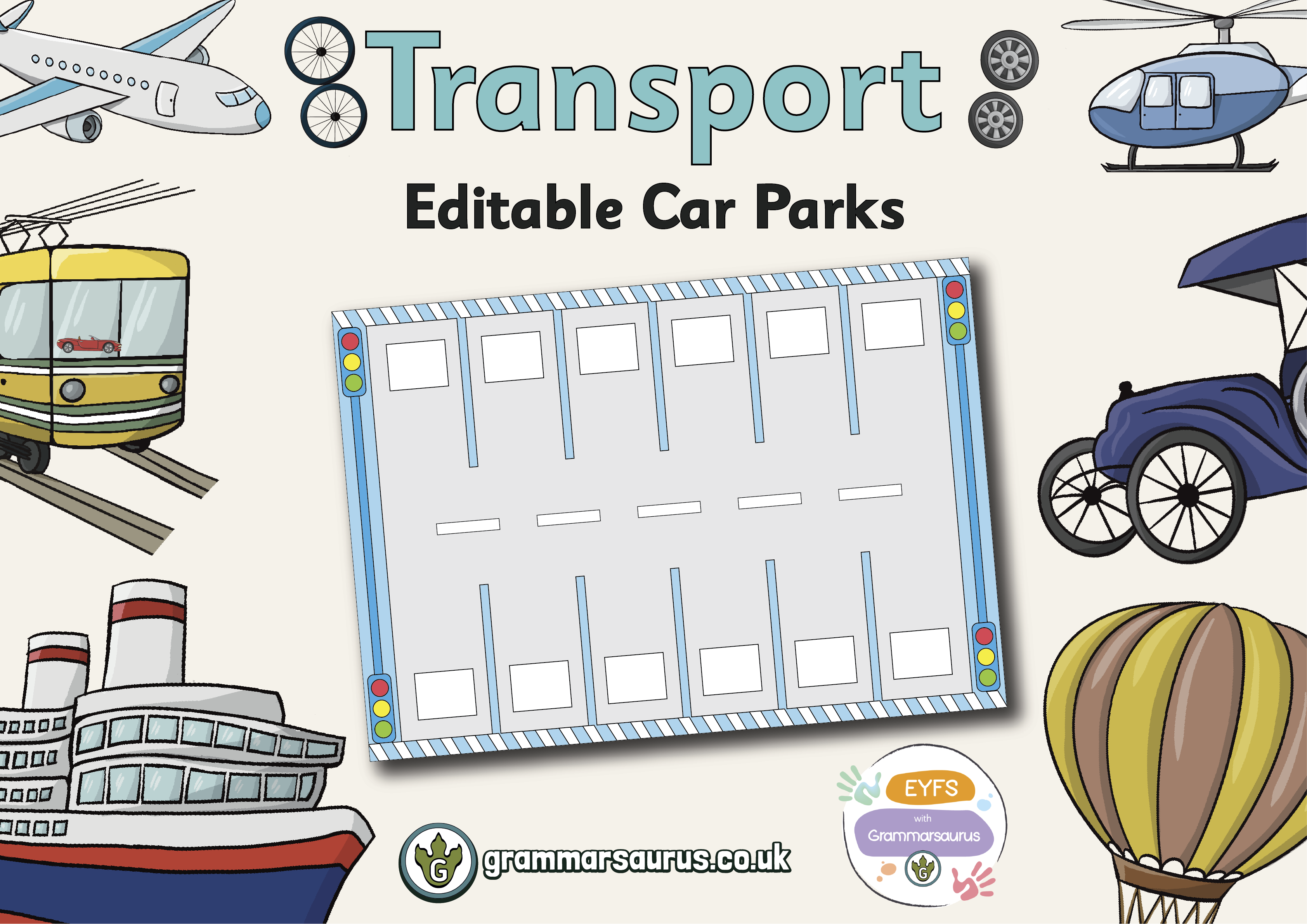 EYFS Transport – Editable Car Parks - Grammarsaurus