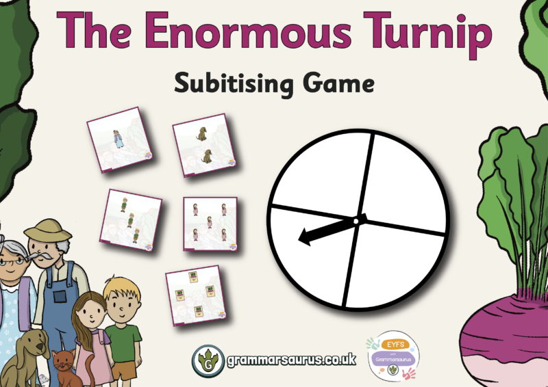EYFS The Enormous Turnip - Subitising Game - Grammarsaurus