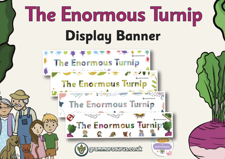 EYFS The Enormous Turnip - Display Banner - Grammarsaurus