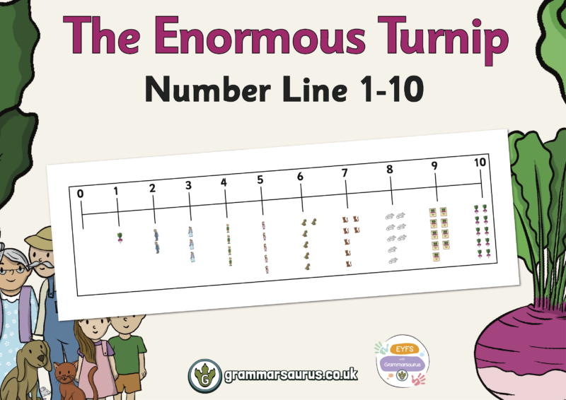 EYFS The Enormous Turnip - Number Line 1-10 - Grammarsaurus