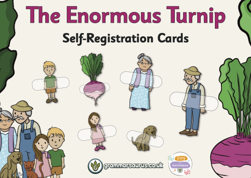 EYFS The Enormous Turnip – Self-Registration Cards - Grammarsaurus