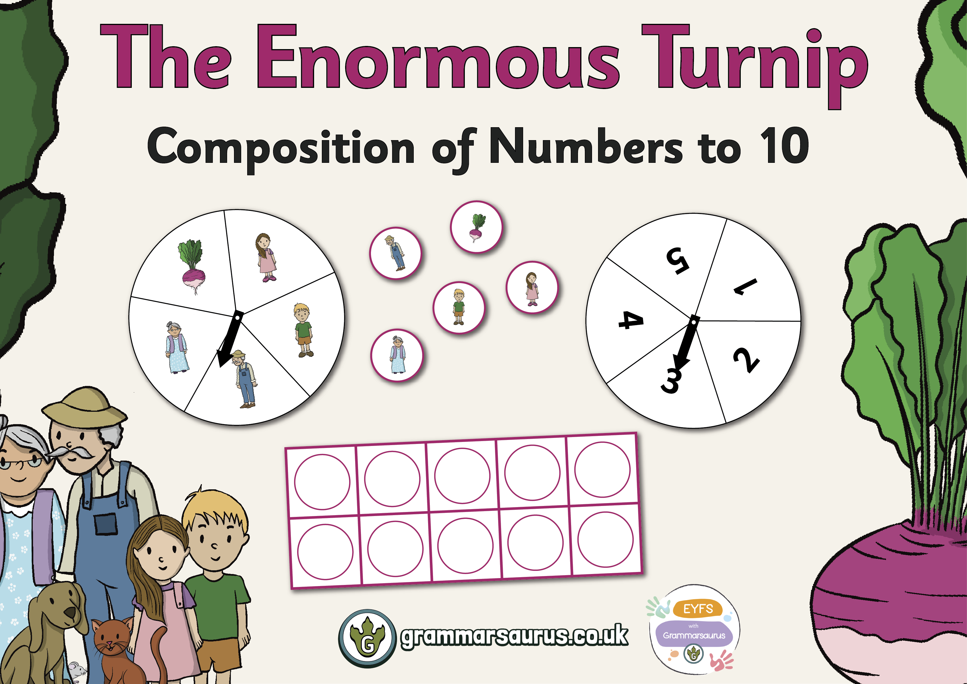 EYFS The Enormous Turnip - Composition of Numbers to 10 - Grammarsaurus